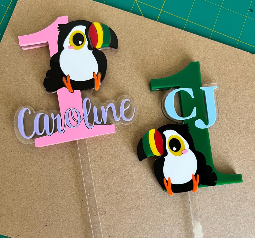 Custom Toucan Cake Topper Personalized First Birthday Cake Topper ...