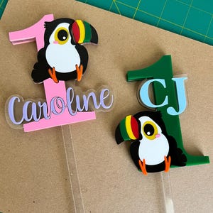 Custom Toucan Cake Topper Personalized First Birthday Cake Topper ...