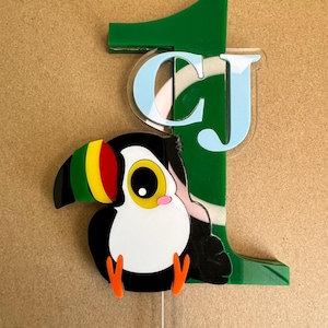 Custom Toucan Cake Topper Personalized First Birthday Cake Topper ...
