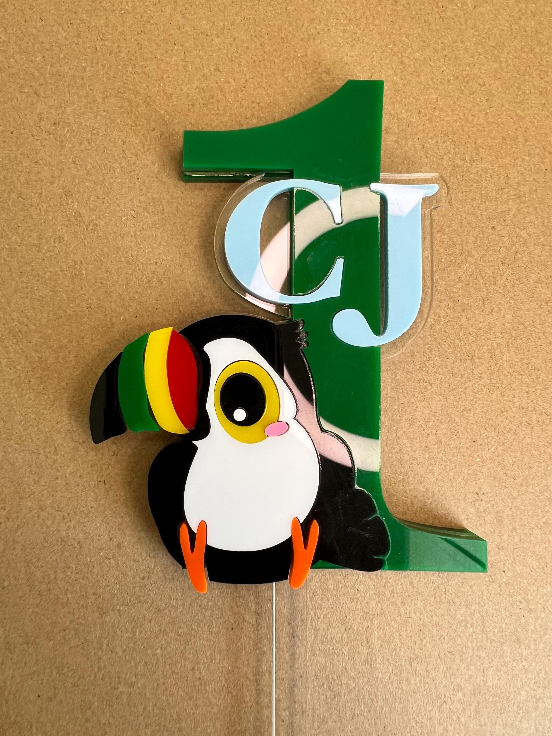 Custom Toucan Cake Topper Personalized First Birthday Cake Topper ...