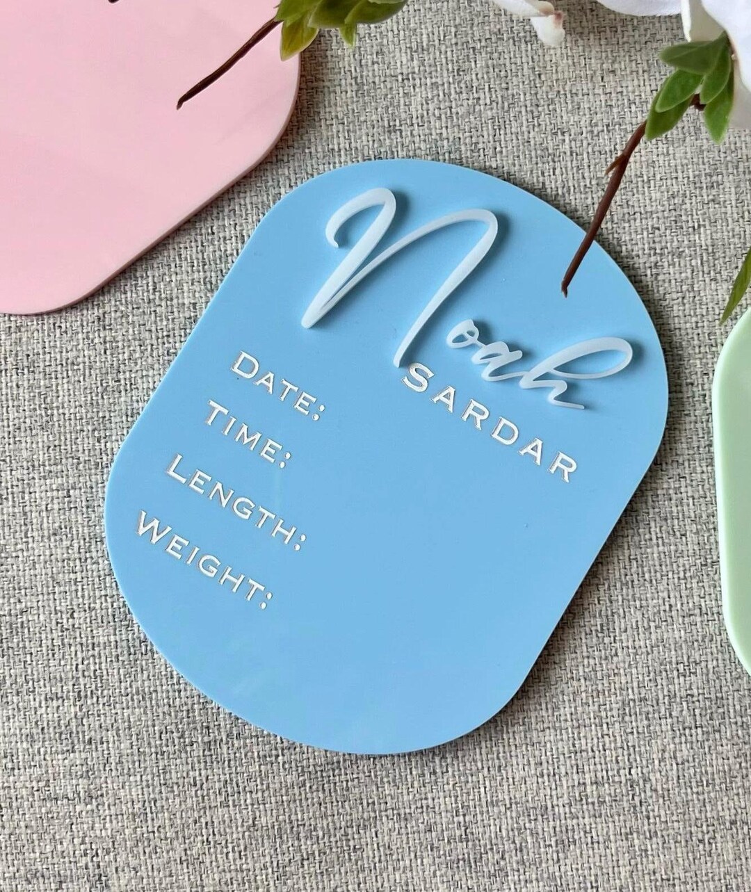 Newborn Announcement Sign Birth Announcement Sign Baby Arrival Sign ...