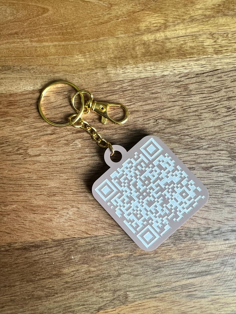 QR Code Keychain Custom QR Business Card Keychain Social Media QR Code ...