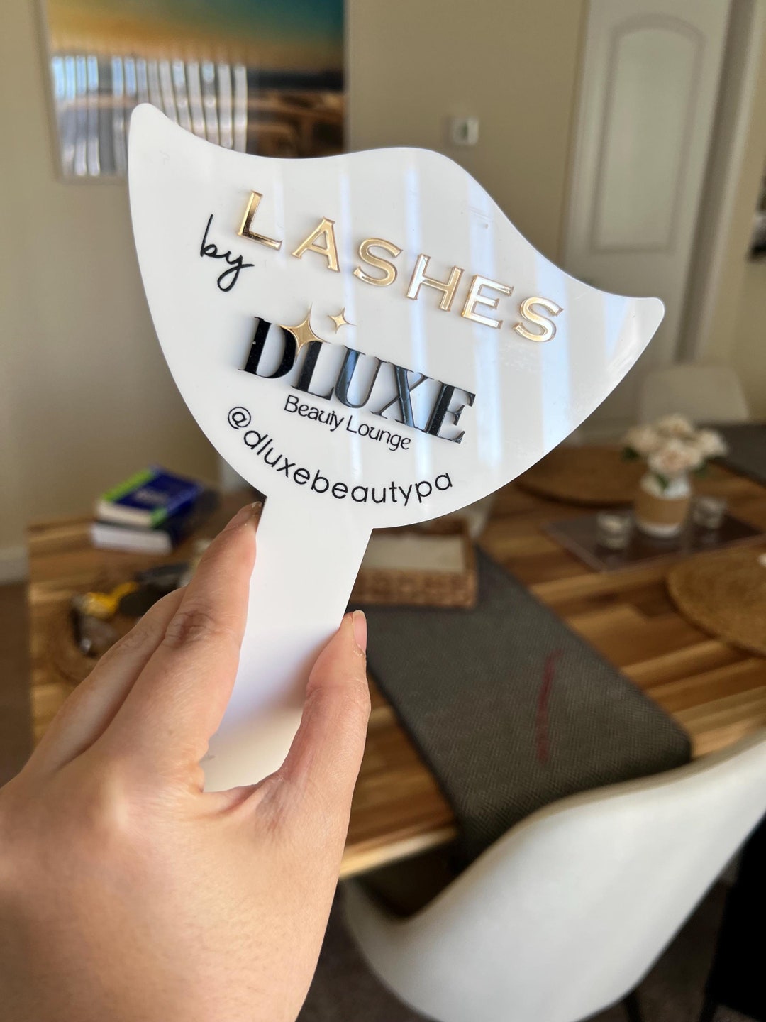 Lash Tech Mirror Photo Prop Custom Acrylic Brow Tech Mirror Prop Beauty ...