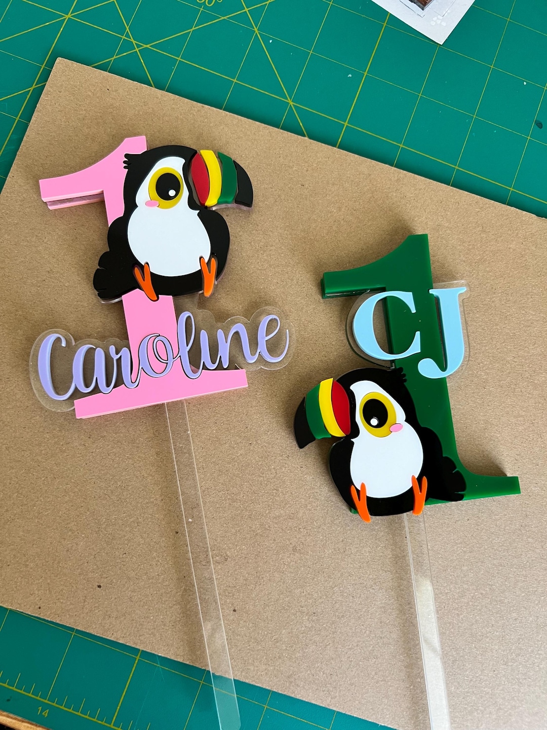 Custom Toucan Cake Topper Personalized First Birthday Cake Topper ...