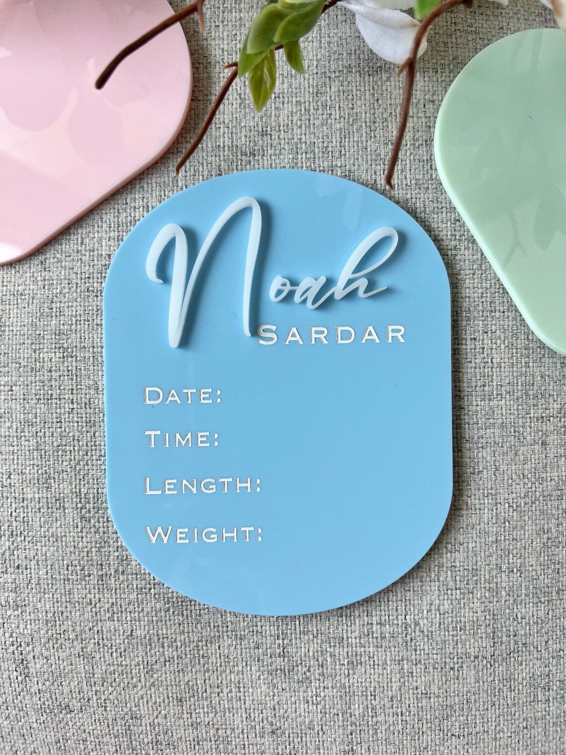 Newborn Announcement Sign Birth Announcement Sign Baby Arrival Sign ...