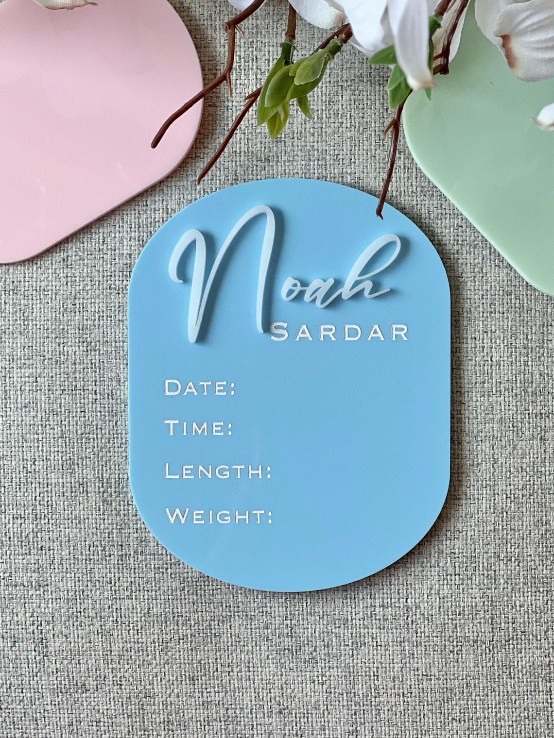 Newborn Announcement Sign Birth Announcement Sign Baby Arrival Sign ...
