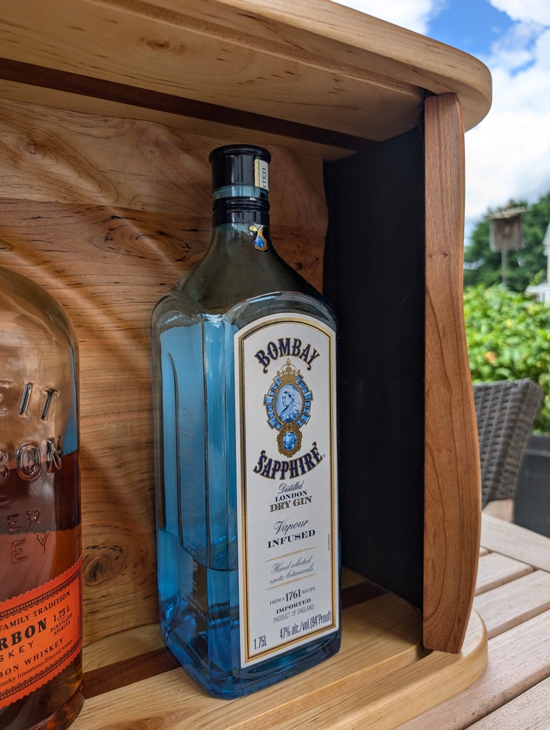 Solid Cherry Tambour Door Liquor Cabinet - Etsy