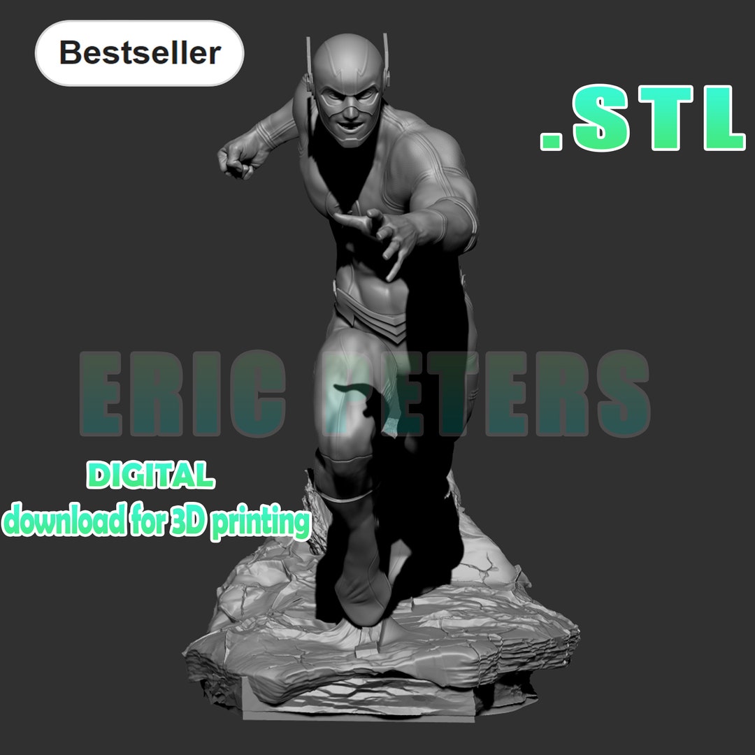 Flash Stl File 3D Print 3D Design Comics Character 3D Justice League - Etsy