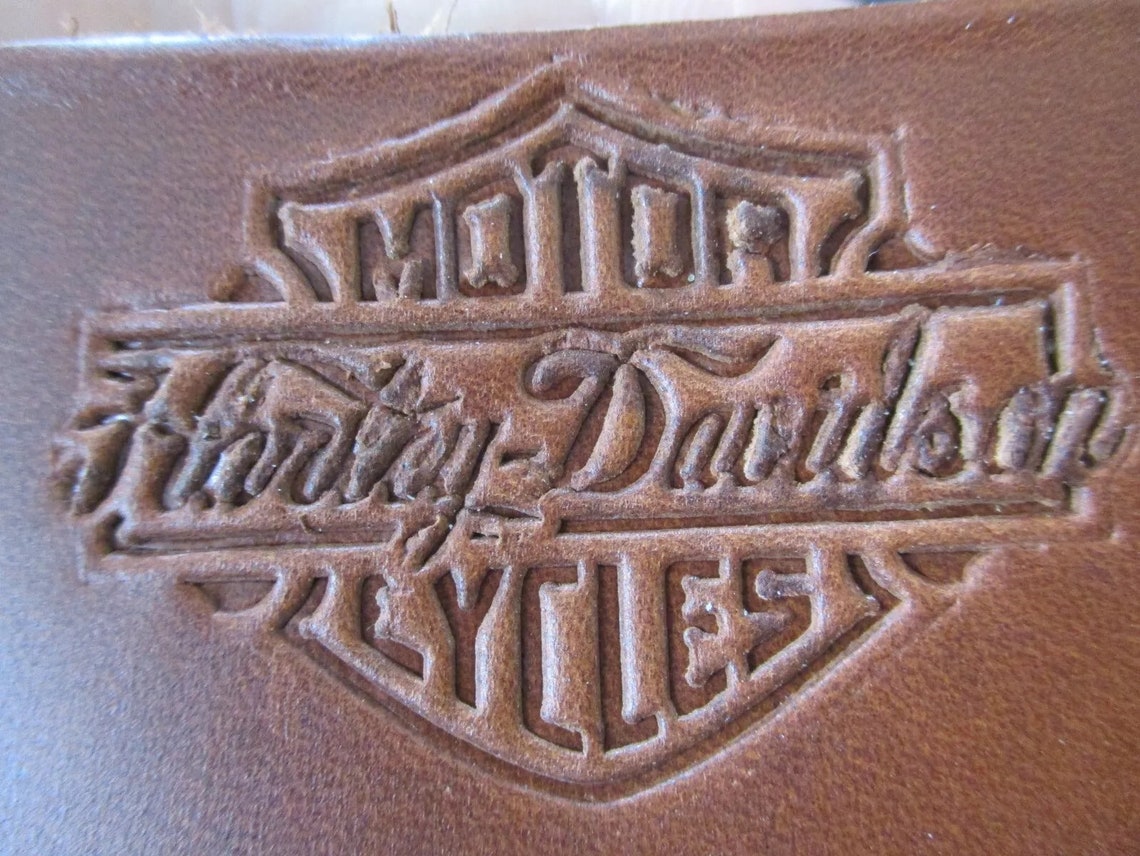 Vintage Harley Davidson 43,5 X 30 Mm, Leather Embossing , Emboss, New ...