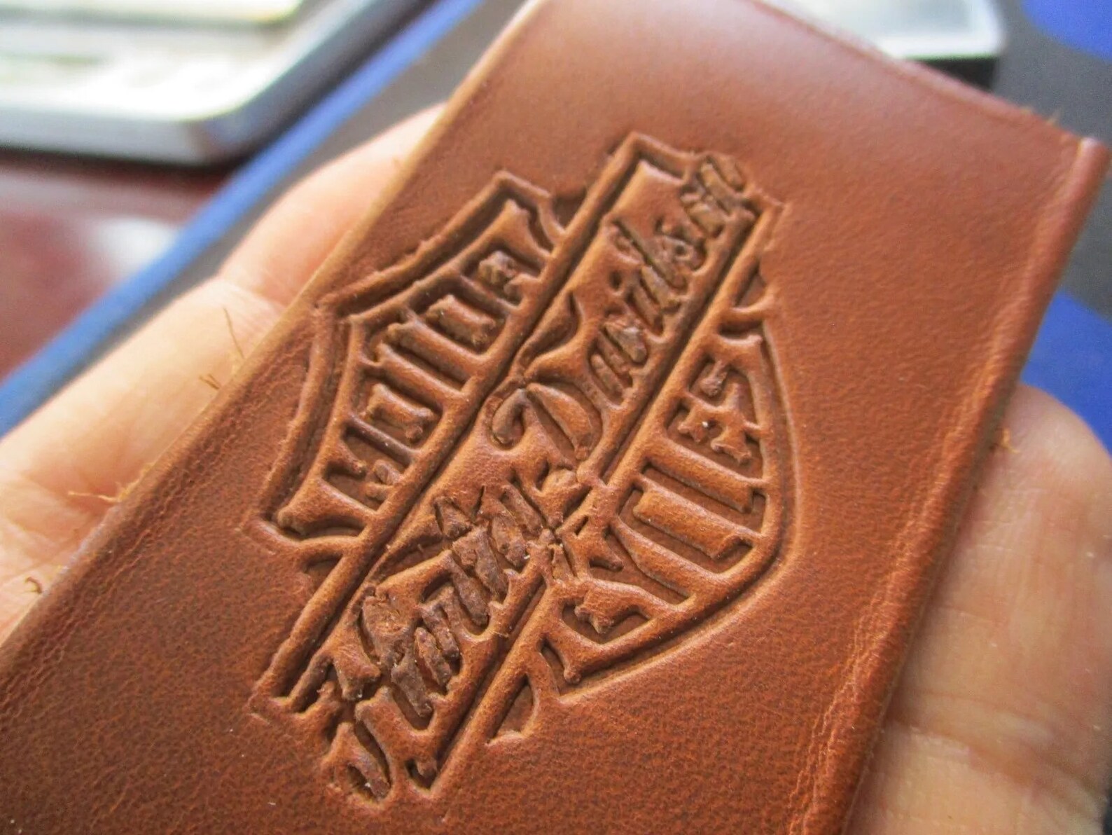 Vintage Harley Davidson 43,5 X 30 Mm, Leather Embossing , Emboss, New ...