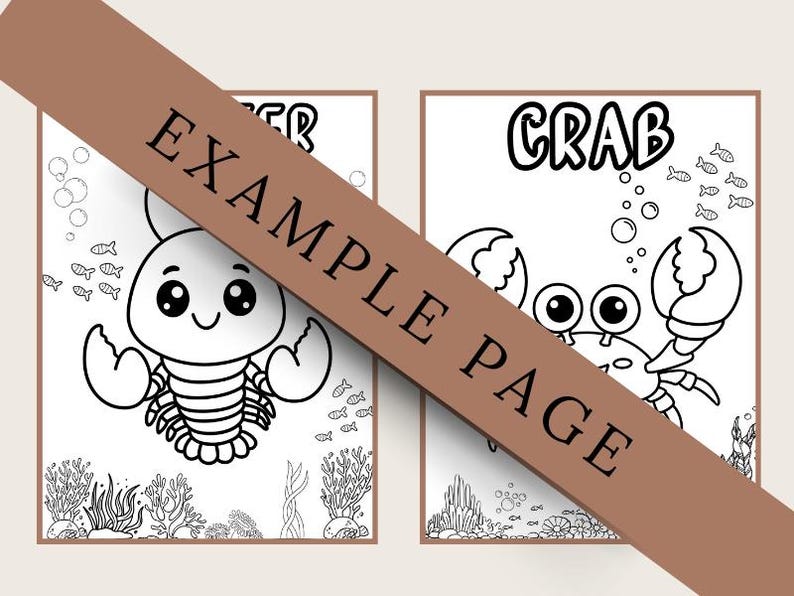 Under the Sea: 20 Fun Printable Sea Animal Coloring Pages - Etsy