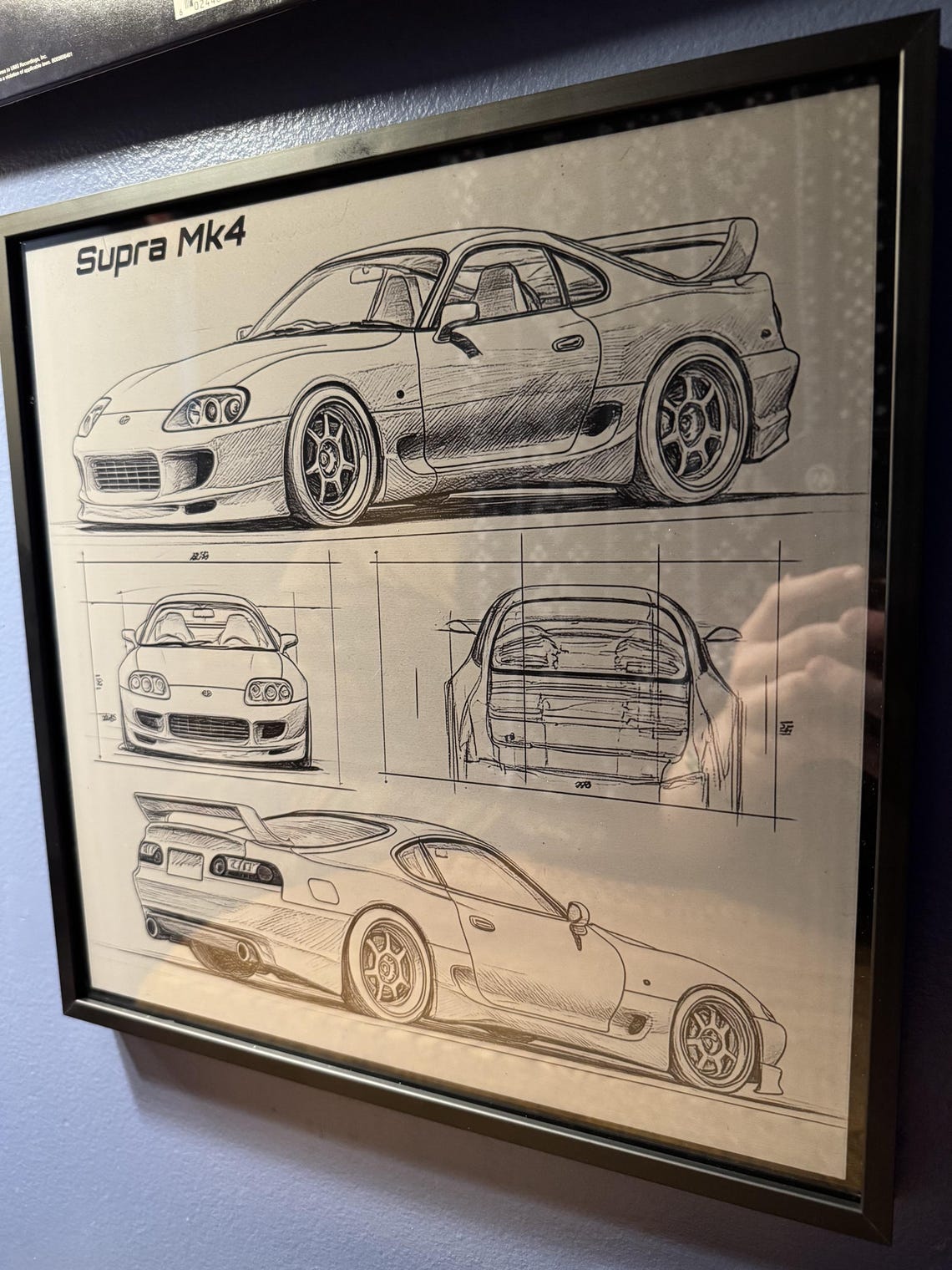 Toyota Supra MK4 Blueprint – Laser Engraved Aluminum Car Art | JDM Wall ...