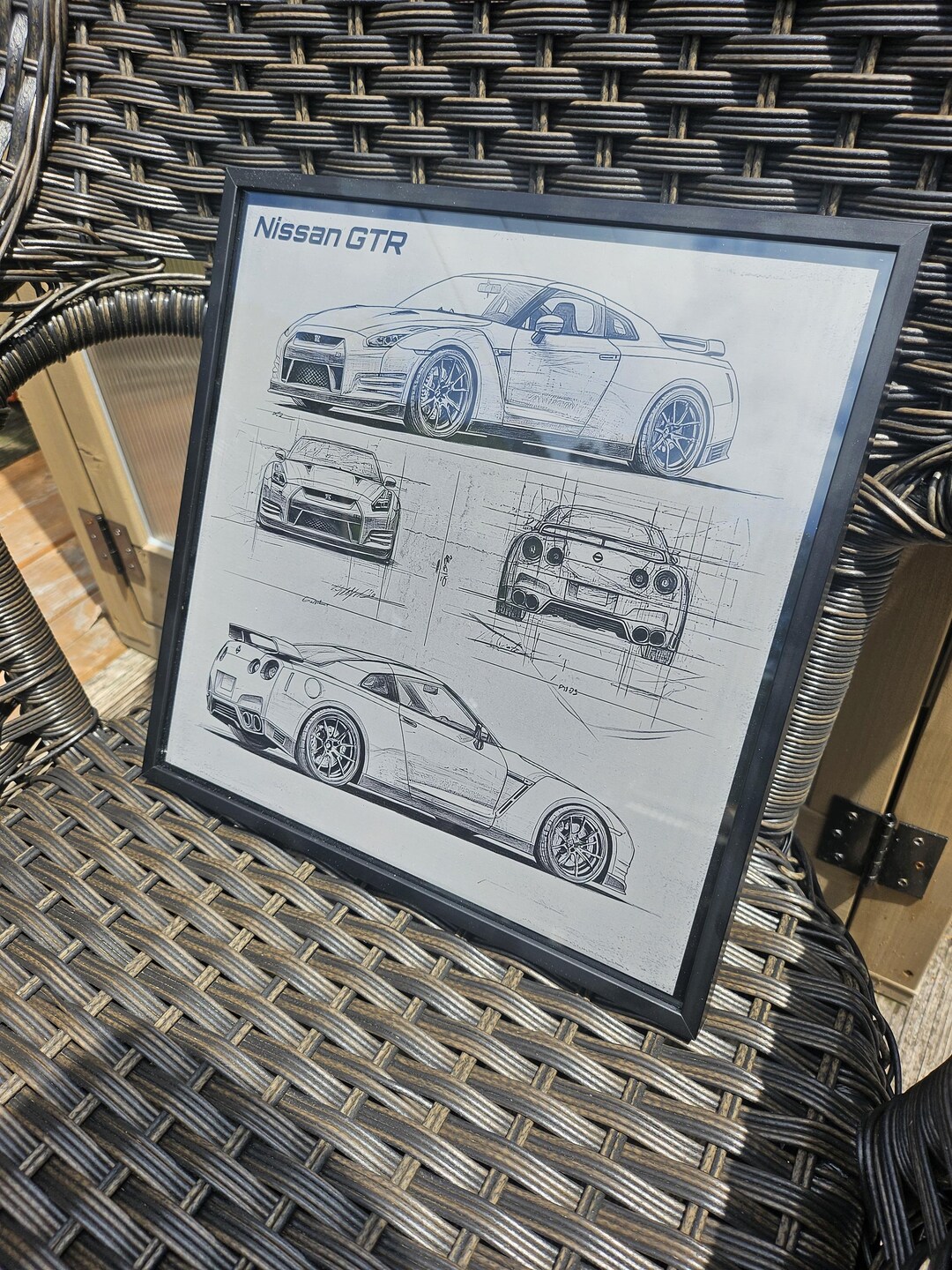Nissan GT-R Blueprint – Laser Engraved Aluminum Car Art | Framed JDM ...