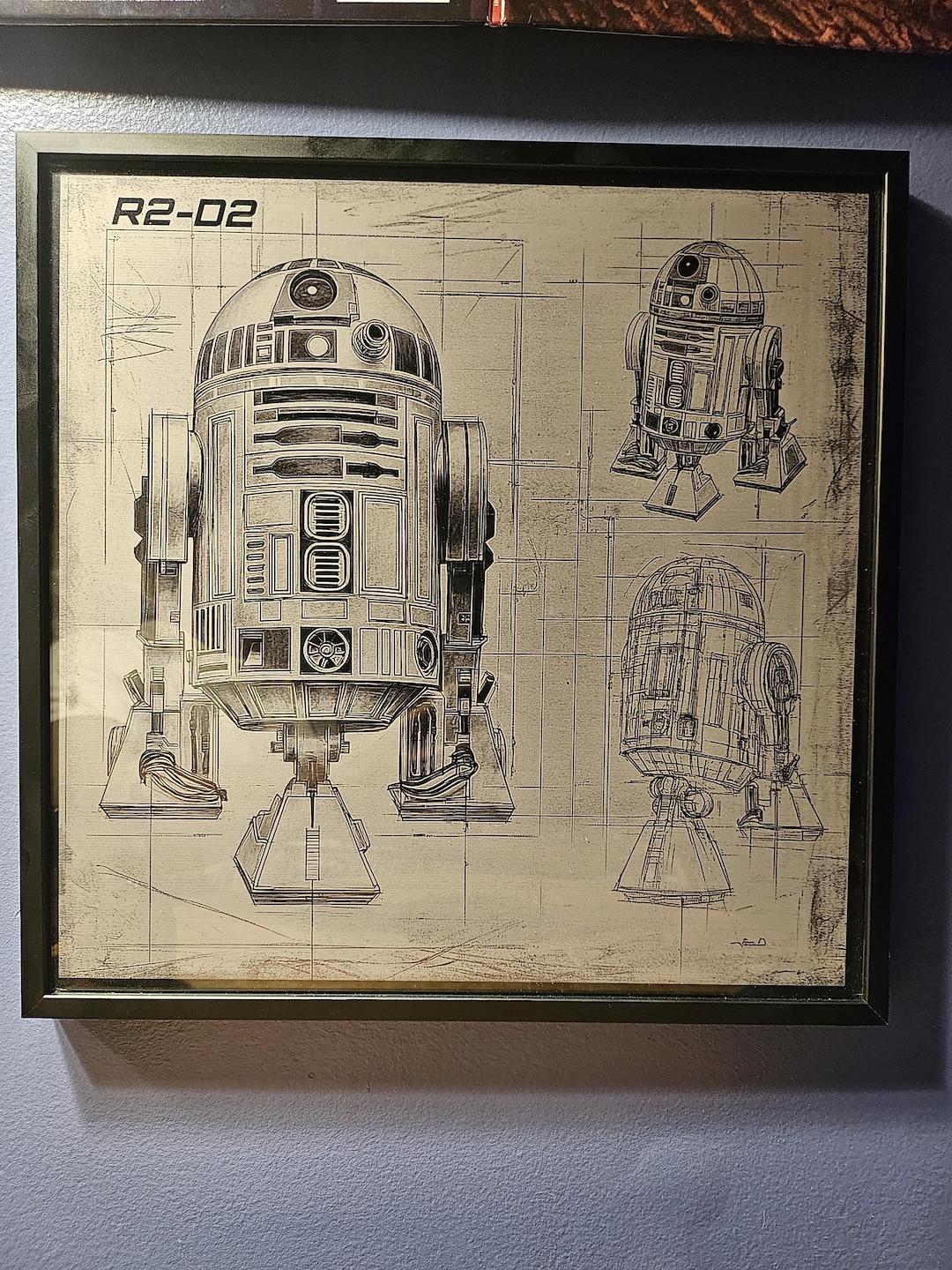 R2-D2 Blueprint – Laser Engraved Aluminum Star Wars Art | Framed Wall ...