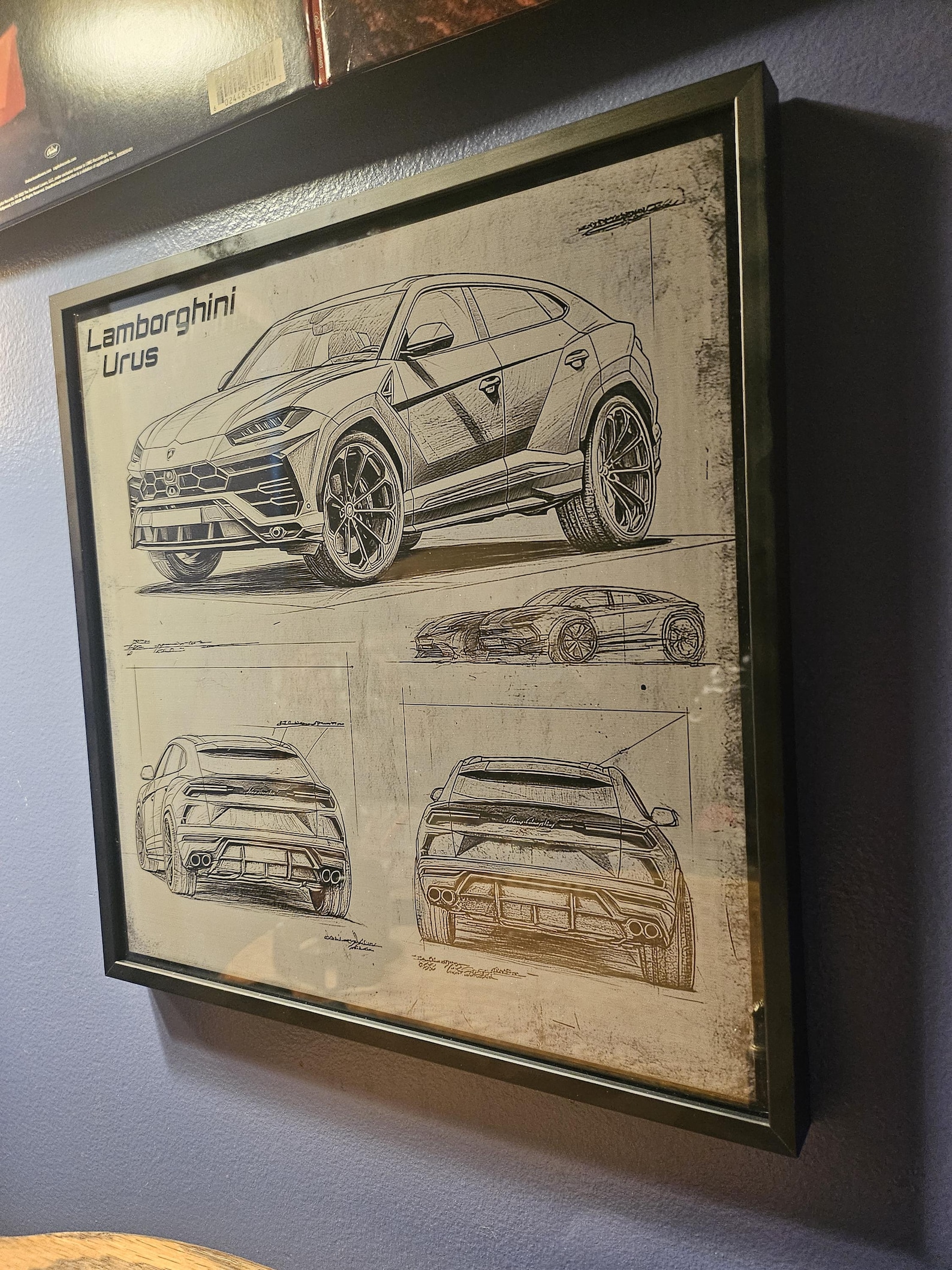 Lamborghini Urus Blueprint – Laser Engraved Aluminum SUV Art | Framed ...