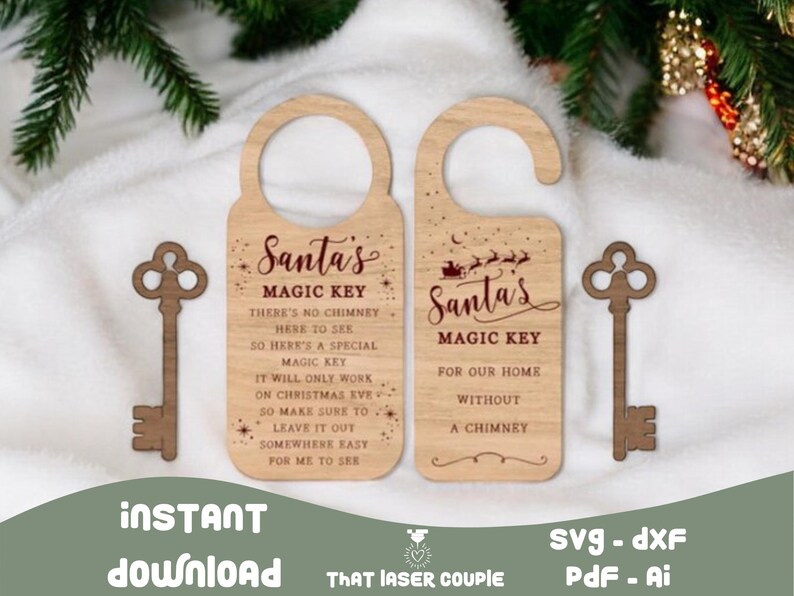 SVG Santa's Magic Key, Santa's Magic Key Tag, Laser File, Xmas SVG ...