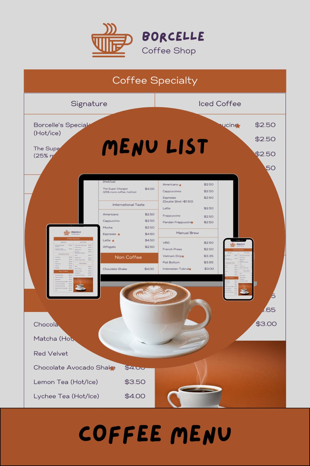 Coffee Menu | Restaurant Menu | Menu Template | Price List | Minimalist ...