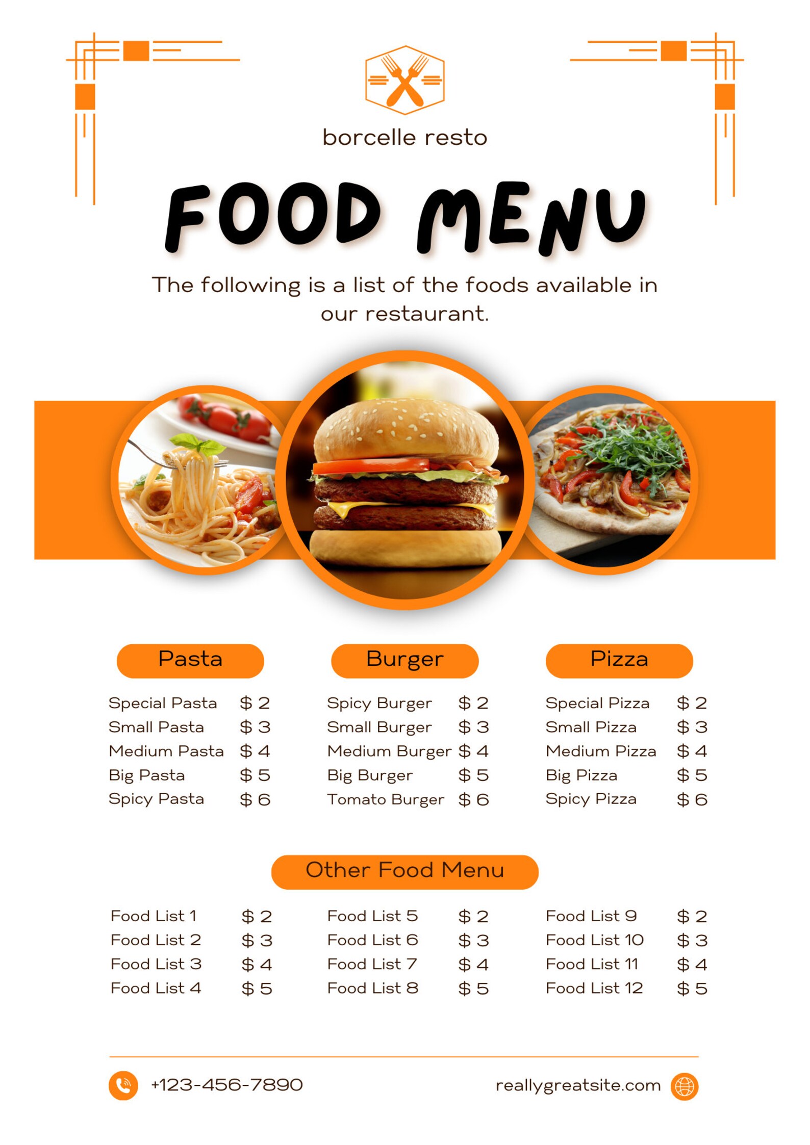 Restaurant Menu Template, Custom Menu, Editable Menu, Price List, Menu ...