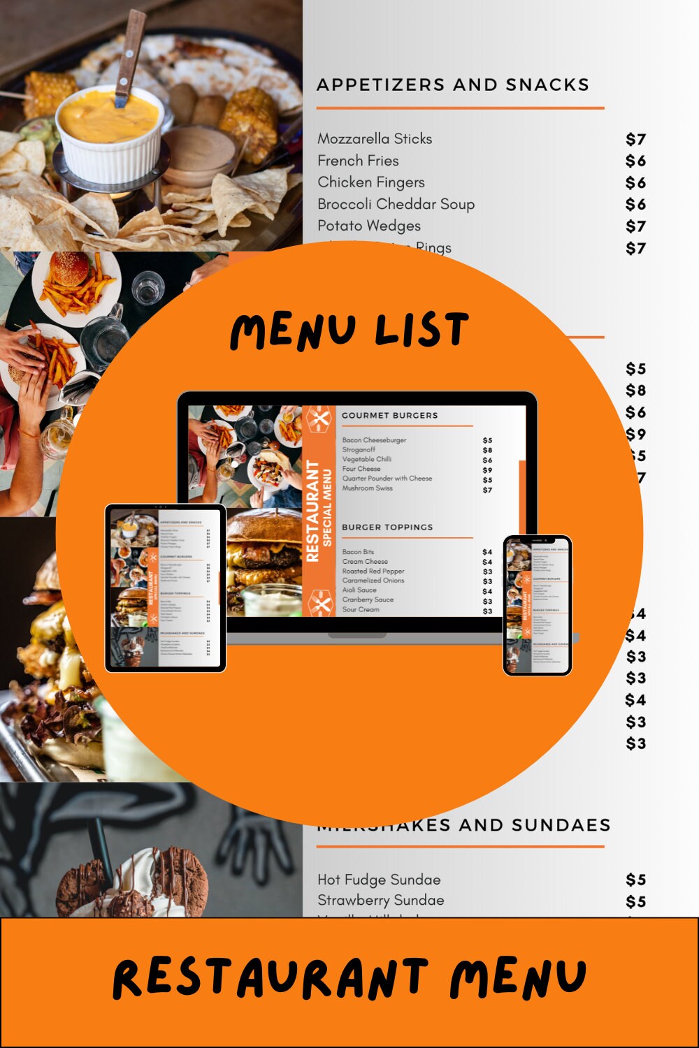 Restaurant Menu Template, Editable Menu, Price List, Restaurant Design ...