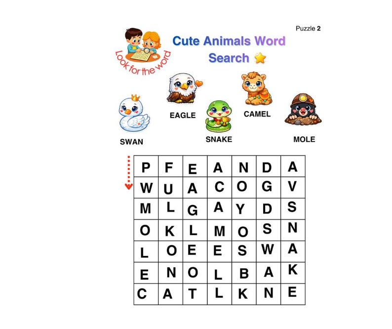 Cute Animals Word Search Printable | 4 Easy–medium Puzzles + Answer ...
