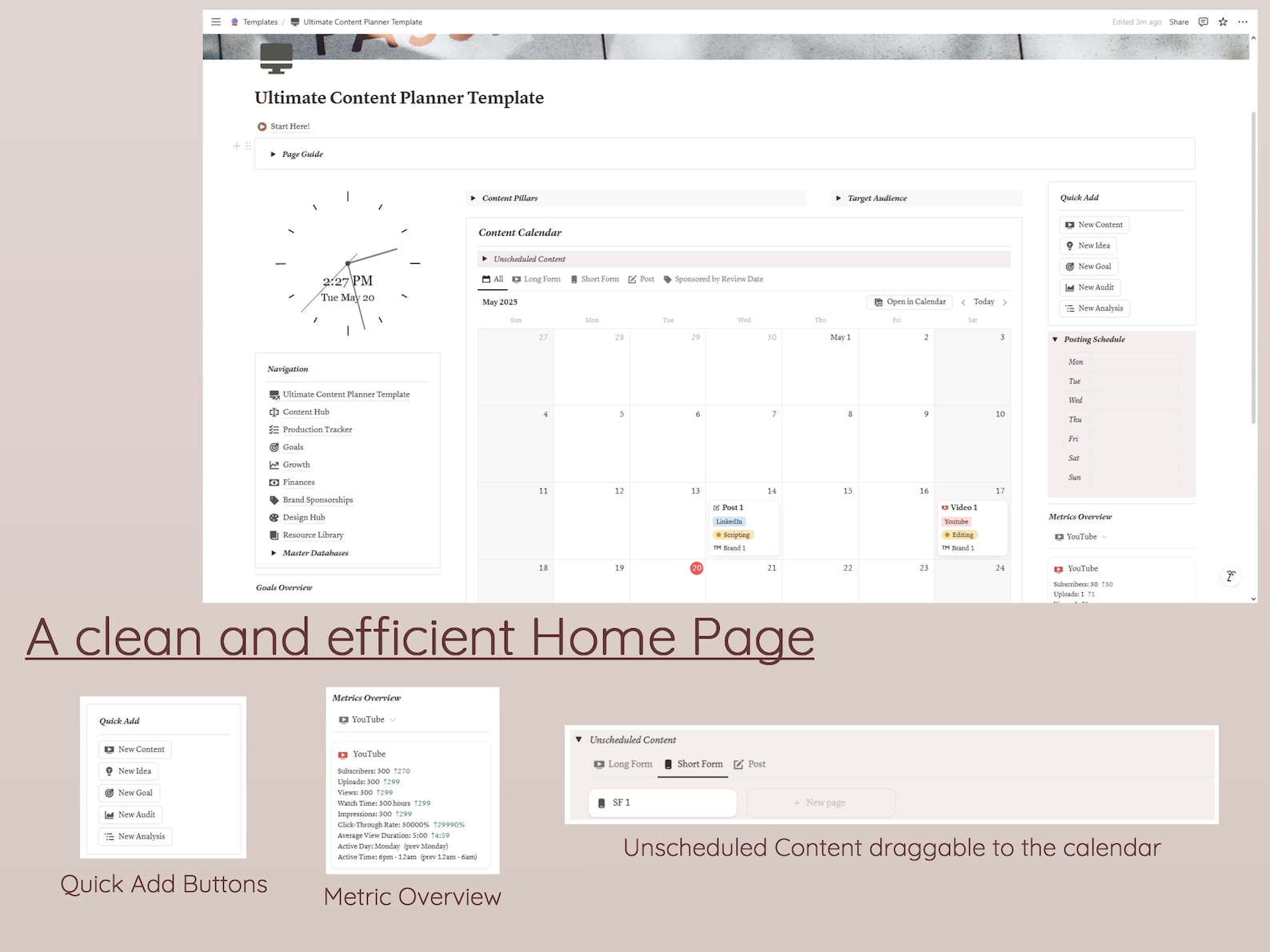 The Ultimate Notion Content Planner Template | Social Media Planner ...