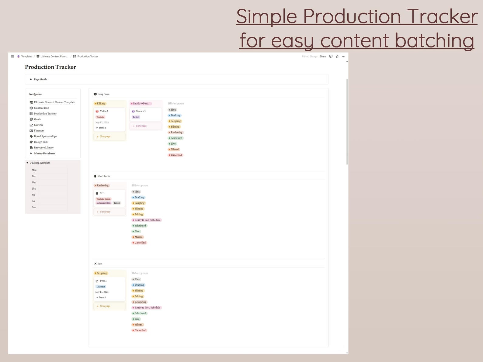 The Ultimate Notion Content Planner Template | Social Media Planner ...