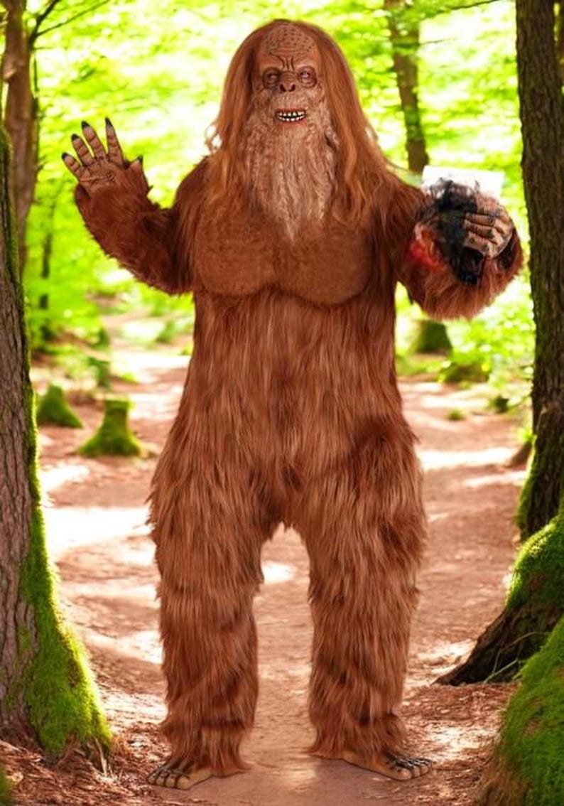 Adult Sasquatch Costume Handmade Bigfoot Outfit Furry Forest Creature ...