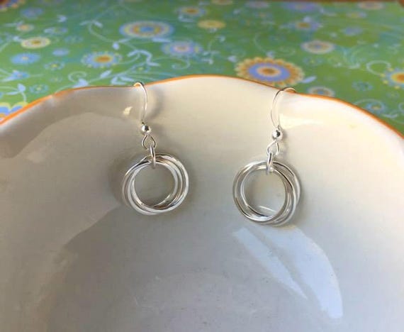 THREE SISTER Earrings With POEM Sterling Silver Inseparable | Etsy