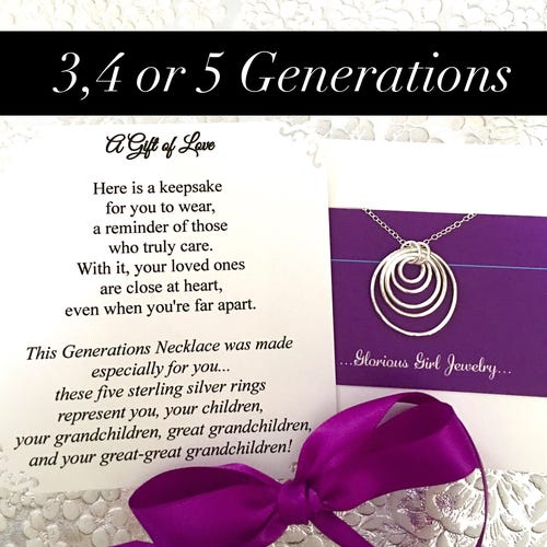 Generation Necklace Four Generations Great Grandma 4 - Etsy