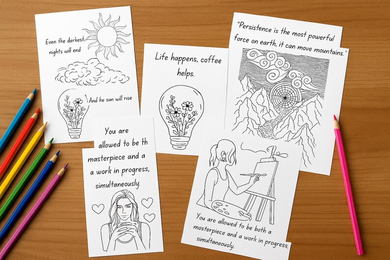 Coloring Page and A Quote - Etsy