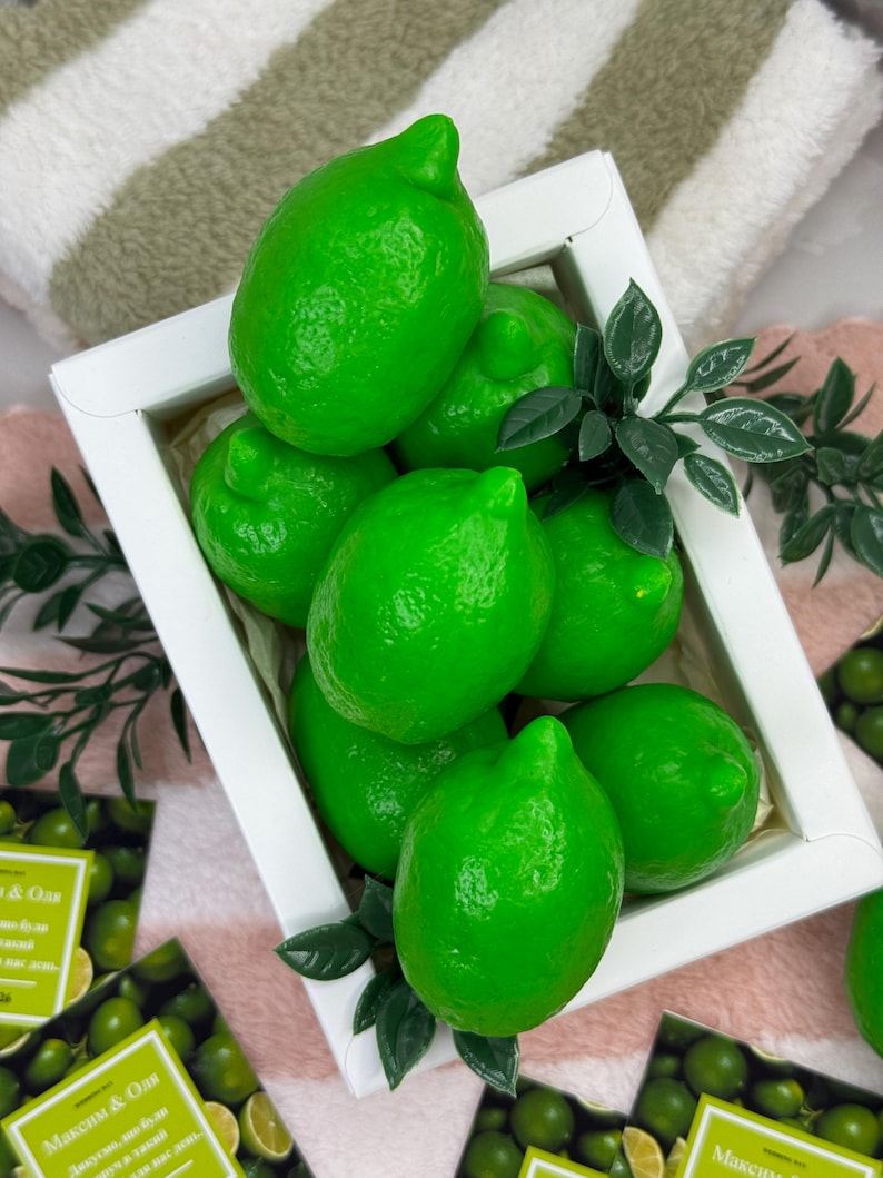 5 Pcs Handmade Lime Soap Favors With Personalized Tag, Guest Gifts ...