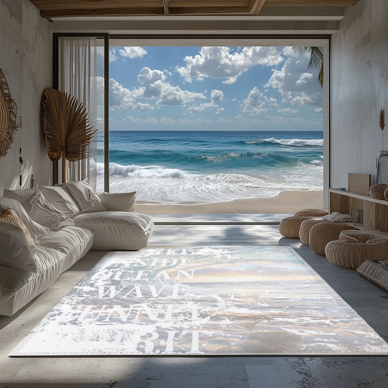 Life Inside the OCEAN WAVE Tunnel Sunset Area Beach Rug, 3 Sizes, Beach ...