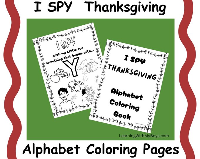 Preschool I SPY Thanksgiving Alphabet Coloring Pages Family Autumn Long ...
