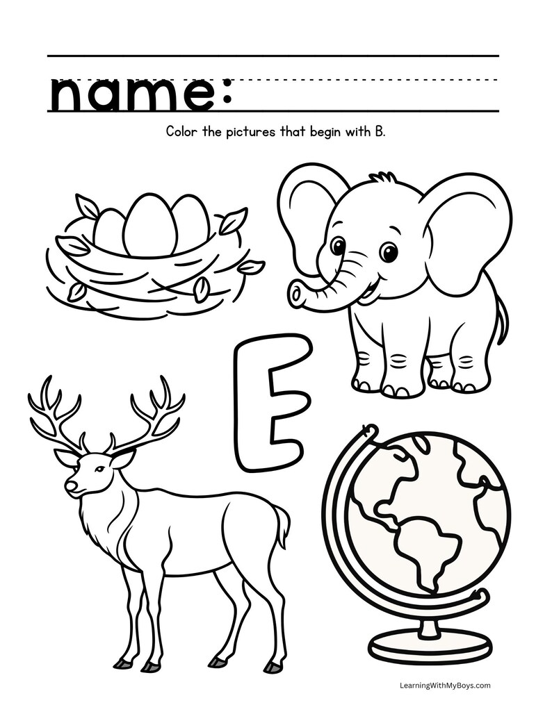 Letter E is for Elephant, Egg, Elk Preschool Pack Digital Download - Etsy