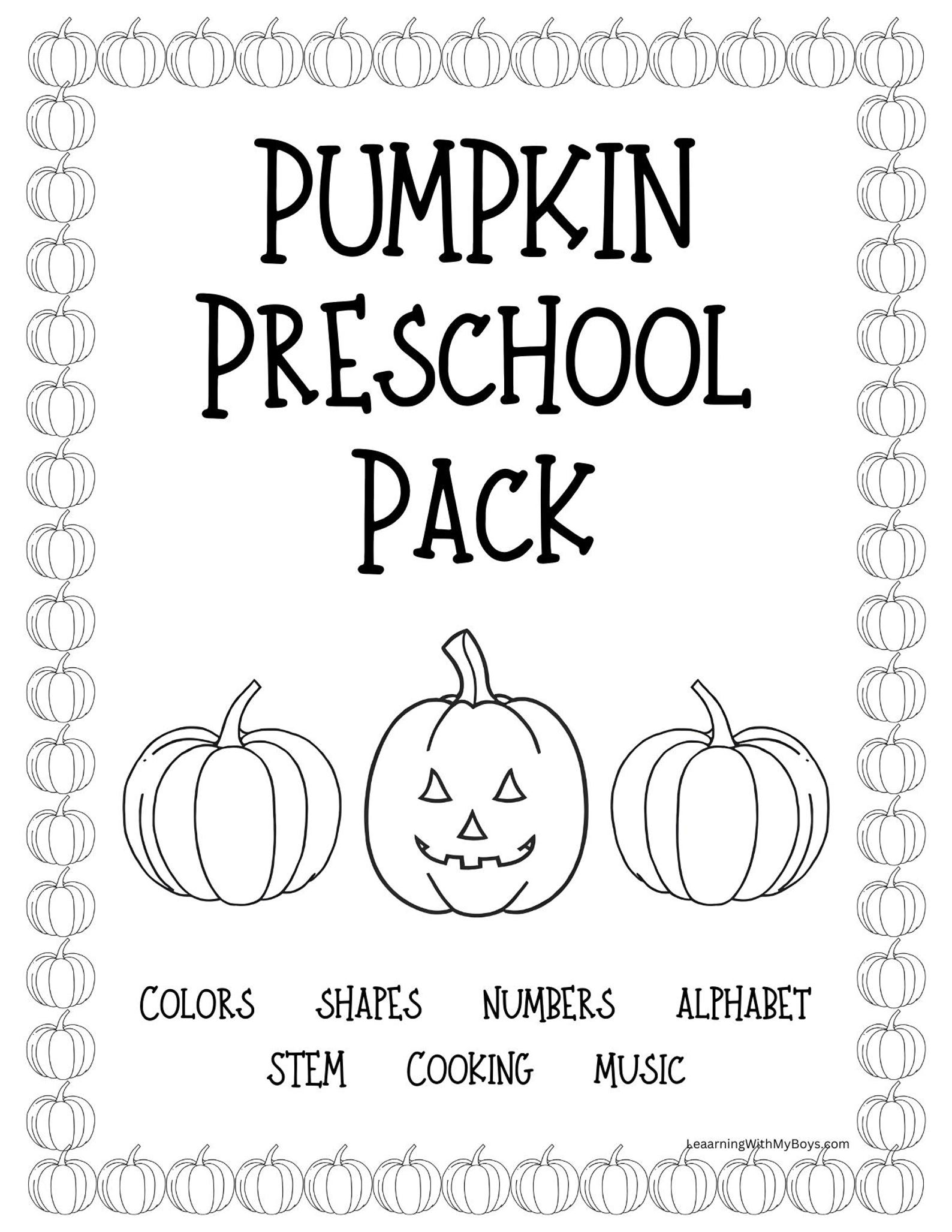 Fall Fun Pumpkin Preschool /toddler Math & Literacy Activity Pack 24 NO ...