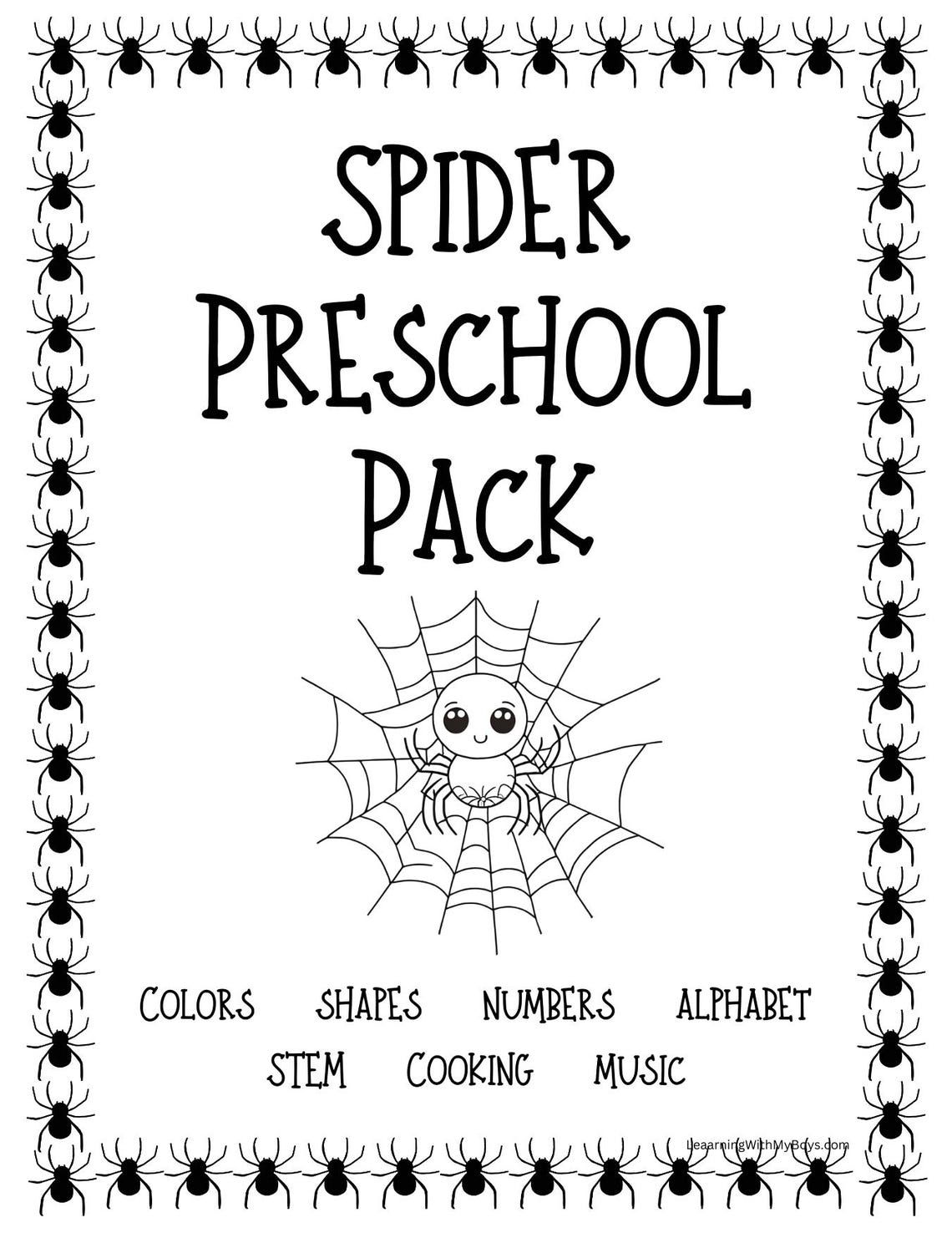 Fall Fun Spider Halloween Preschool /toddler Math & Literacy Activity ...