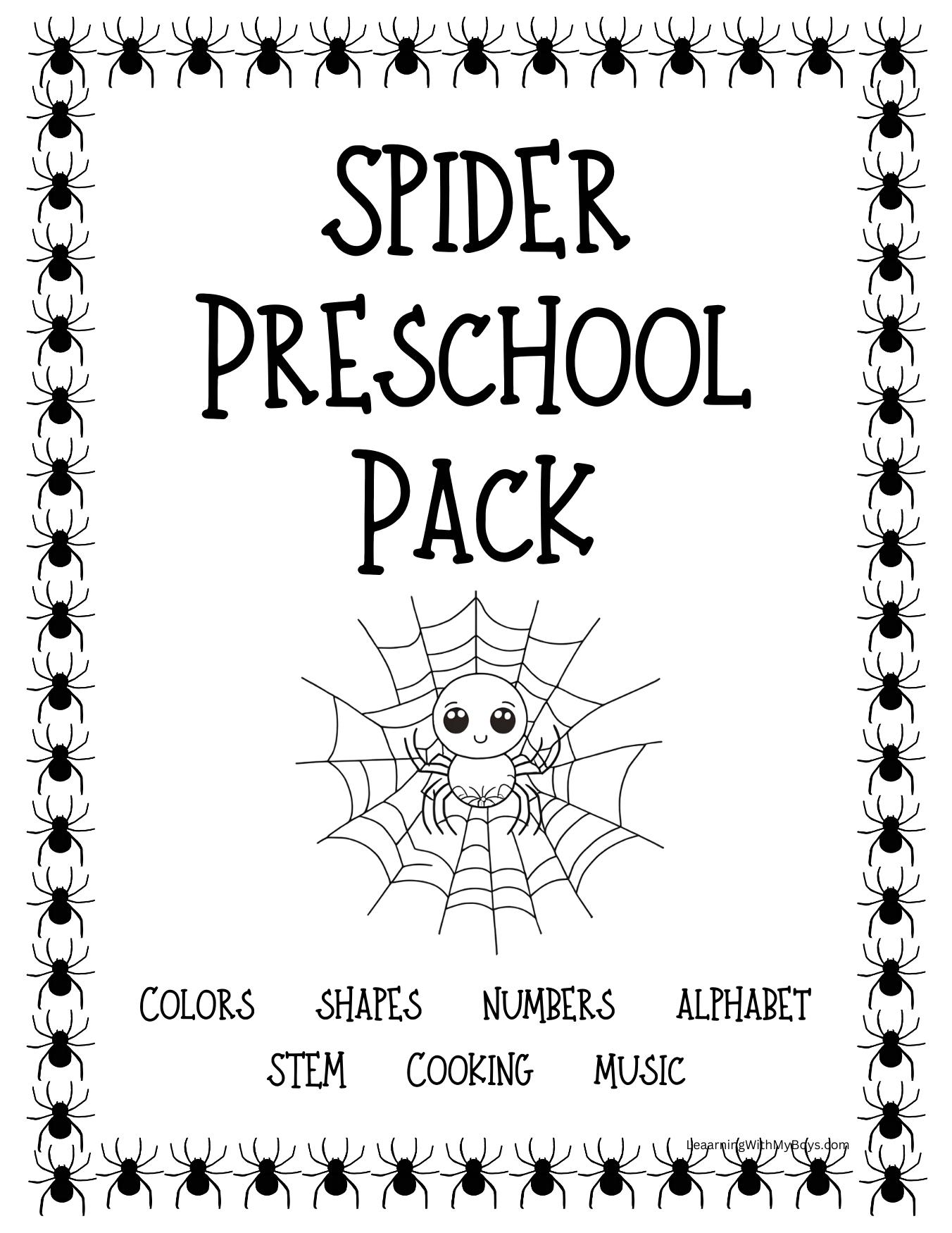 Fall Fun Spider Halloween Preschool /toddler Math & Literacy Activity ...