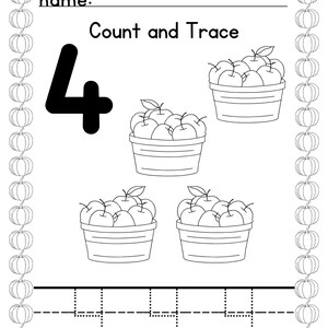 Fall Fun Apples Autumn Preschool /toddler Math & Literacy Activity Pack ...