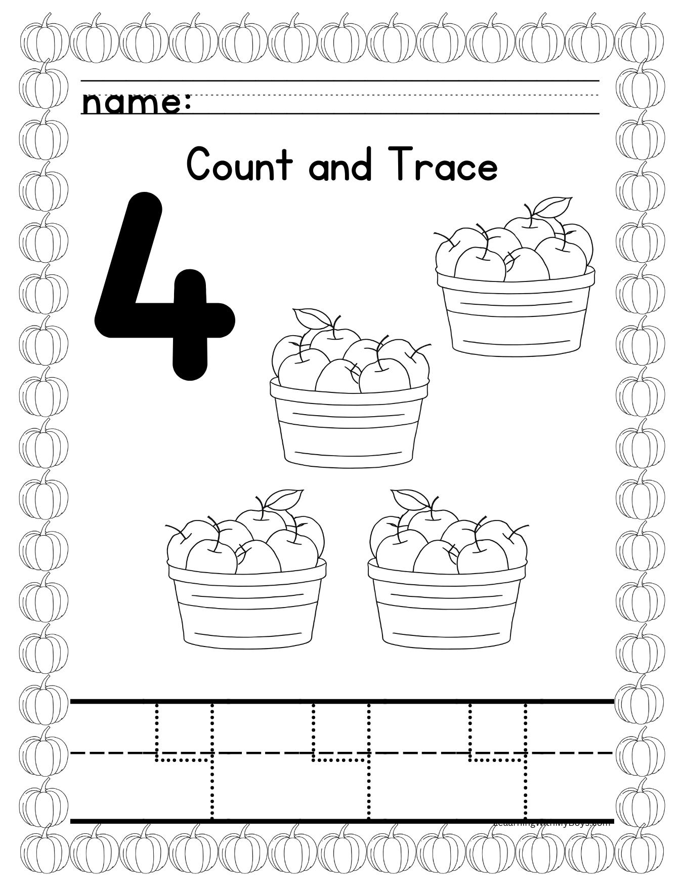 Fall Fun Apples Autumn Preschool /toddler Math & Literacy Activity Pack ...