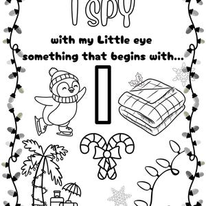 Preschool I SPY Christmas Alphabet Coloring Pages Winter Family Long ...