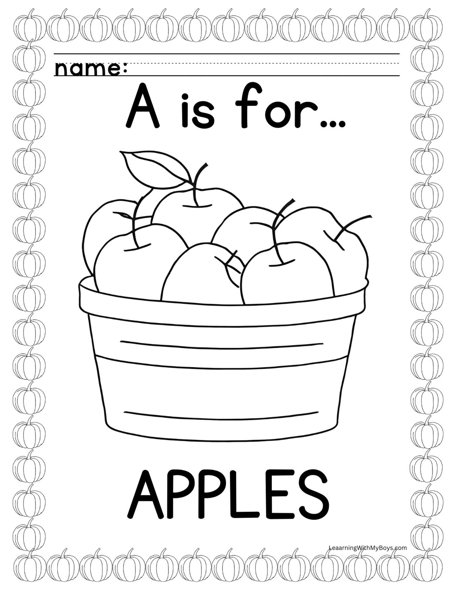 Fall Fun Apples Autumn Preschool /toddler Math & Literacy Activity Pack ...