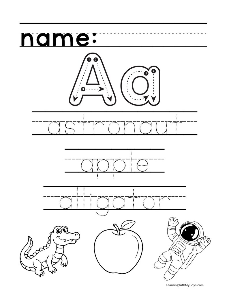 Letter A is for Alligator, Apple, Astronaut Preschool Pack Digital ...