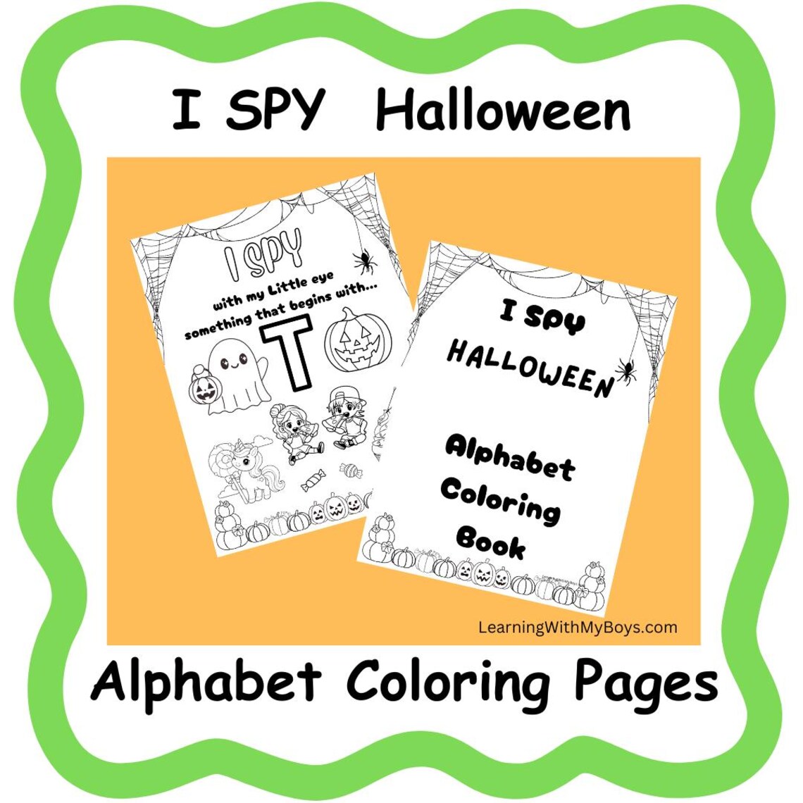 Preschool I SPY Halloween Alphabet Coloring Pages Fall Autumn Long ...
