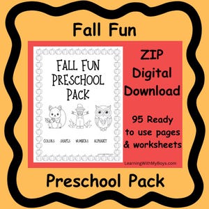 Fall Fun Autumn Preschool Pack / Math & Literacy Activity 95 NO PREP ...