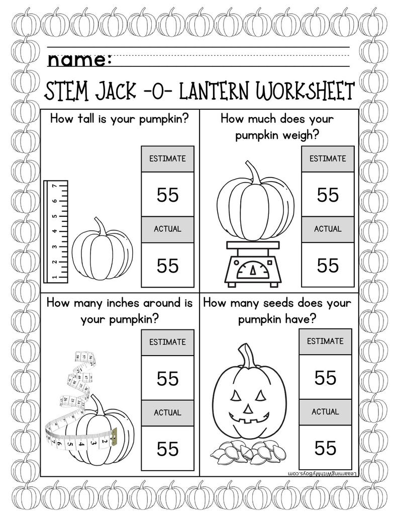 Fall Fun Pumpkin Preschool /toddler Math & Literacy Activity Pack 24 NO ...