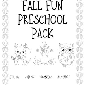 Fall Fun Autumn Preschool Pack / Math & Literacy Activity 95 NO PREP ...