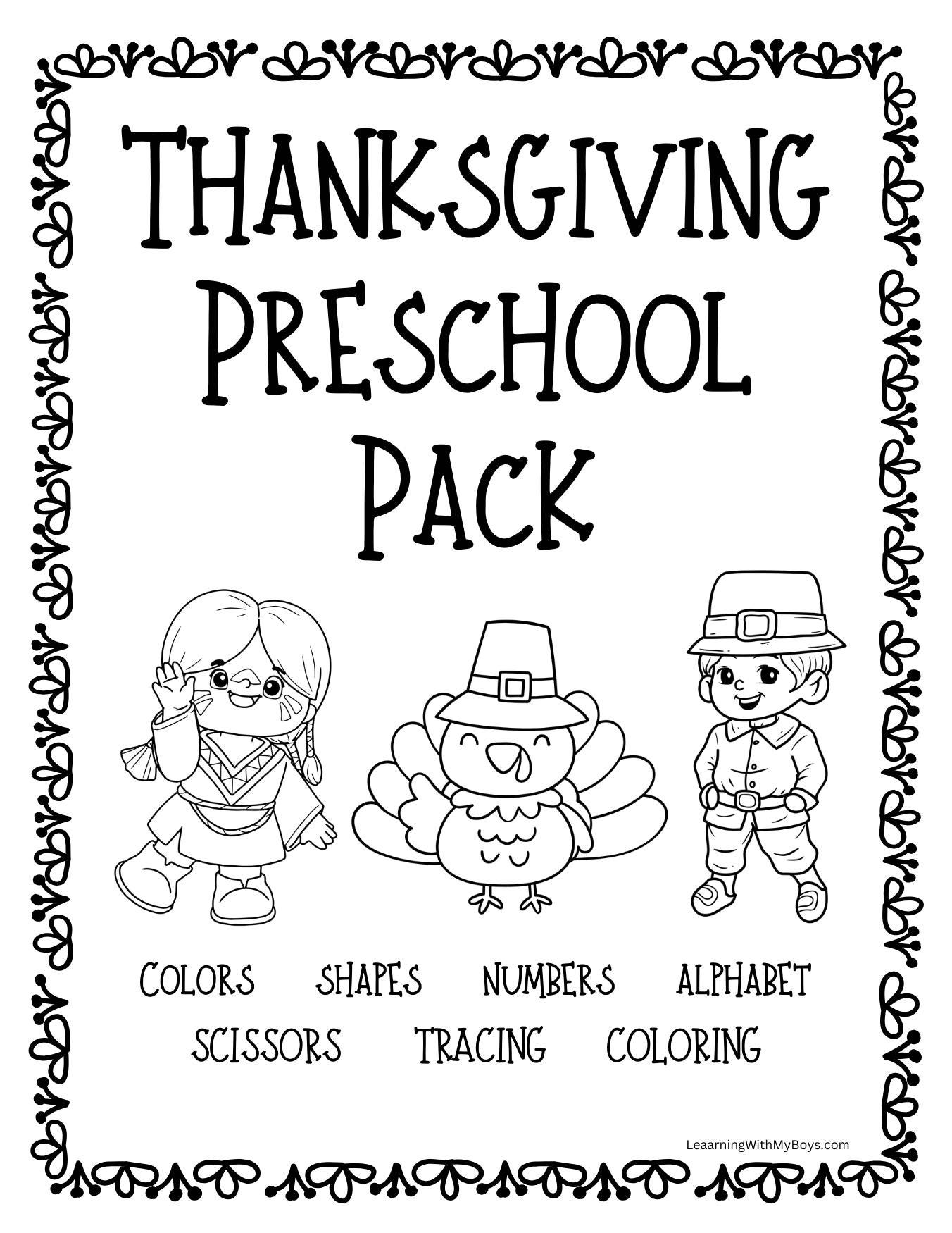 Thanksgiving Preschool Pack Family / Math & Literacy Activity 42 NO ...