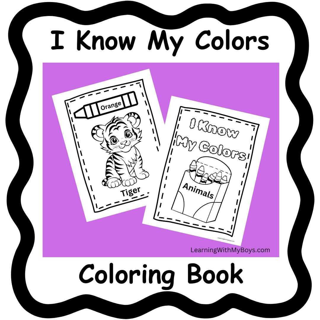 Prek "i Know My Colors" Animal Coloring Book Jumbo for Toddler and ...