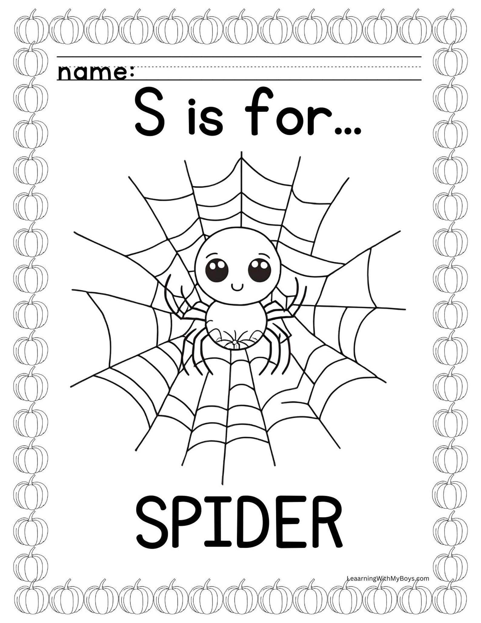Fall Fun Spider Halloween Preschool /toddler Math & Literacy Activity ...