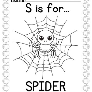 Fall Fun Spider Halloween Preschool /toddler Math & Literacy Activity ...